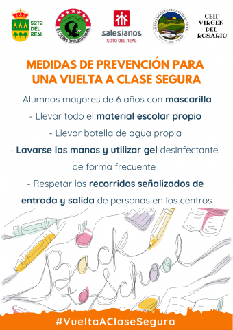 cartel medidas prevención vuelta a clase segura - Ayuntamiento - Soto ...